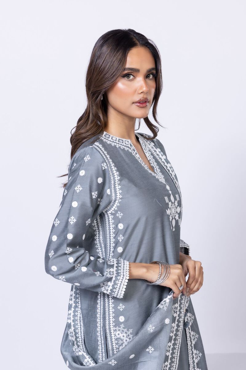 Buy Dupatta | 50.00 USD | ESS24533A-VG_GREY | Khaadi Global